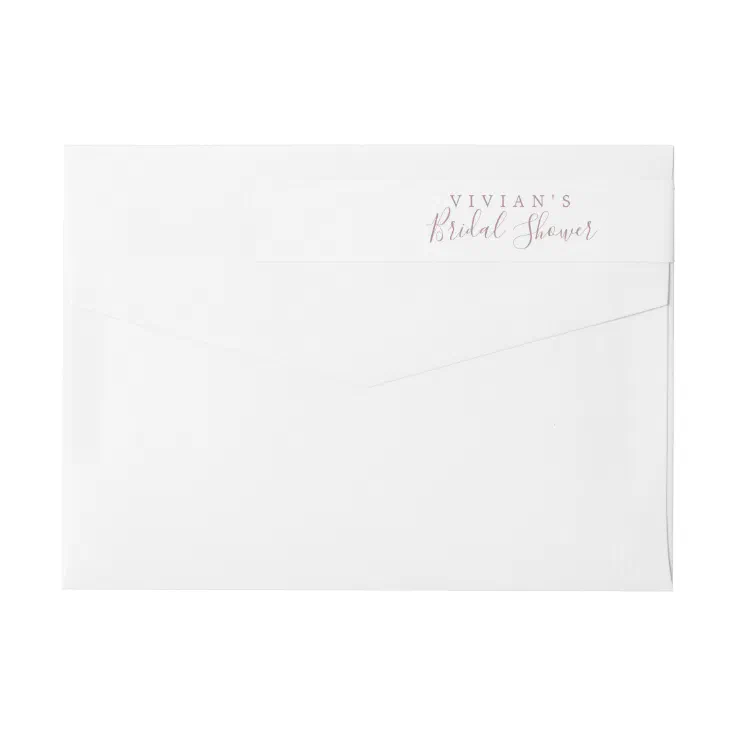 Minimalist Rose Gold Bridal Shower Wrap Around Label | Zazzle