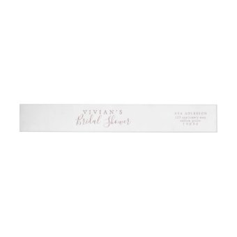 Minimalist Rose Gold Bridal Shower Wrap Around Label | Zazzle