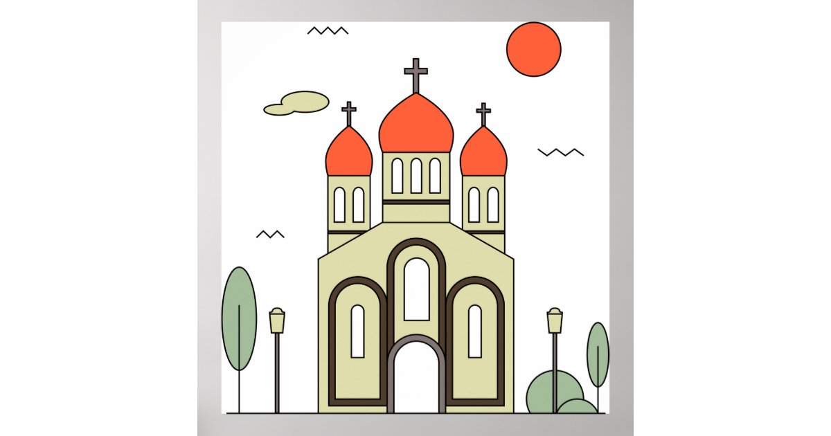 Minimalist Russian Orthodox Church Poster | Zazzle
