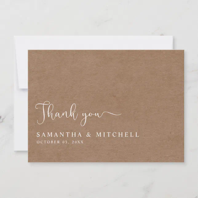 Minimalist Rustic Thank you Card | Zazzle