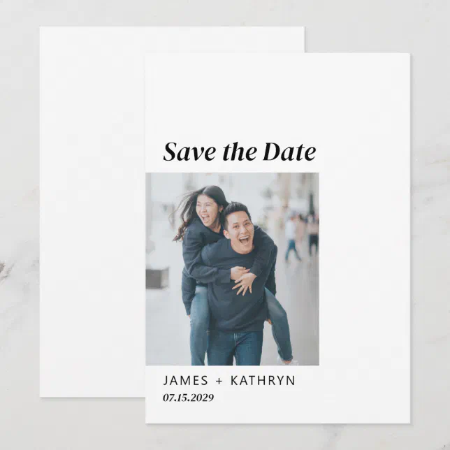 Minimalist Save the Date Photo Simple QR Code Invitation | Zazzle