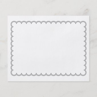 Minimalist scalloped border bride advice card flyer | Zazzle