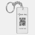 Minimalist Scan Me QR Code Logo Business Card Keychain | Zazzle