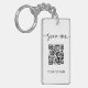 Minimalist Scan Me QR Code Logo Business Card Keychain | Zazzle