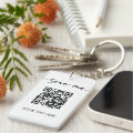 Minimalist Scan Me QR Code Logo Business Card Keychain | Zazzle