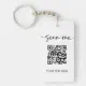 Minimalist Scan Me QR Code Logo Business Card Keychain | Zazzle