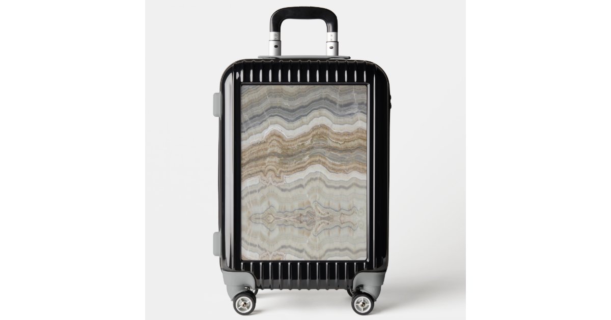 minimalist scandinavian granite brown grey marble luggage | Zazzle