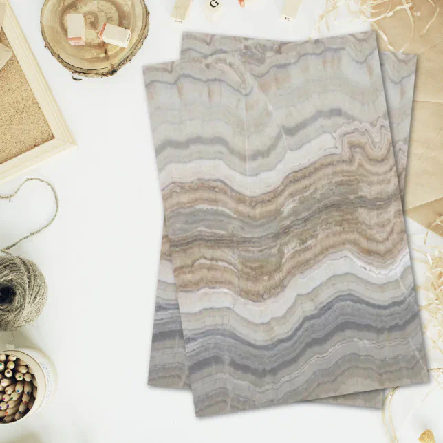 minimalist scandinavian granite brown grey marble tissue paper | Zazzle