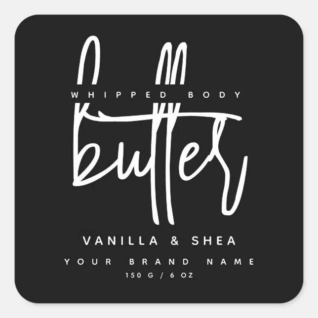 Minimalist script black label body butter | Zazzle