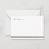 Minimalist Script Brown Double Border Note Card | Zazzle