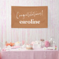 Minimalist Script Custom Congratulation Terracotta Banner | Zazzle