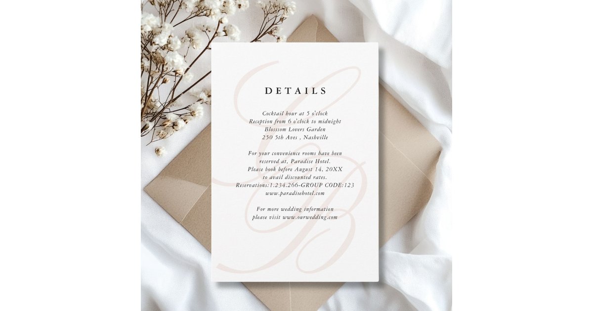 Minimalist Script Font Monogram | Elegant Wedding RSVP Card | Zazzle