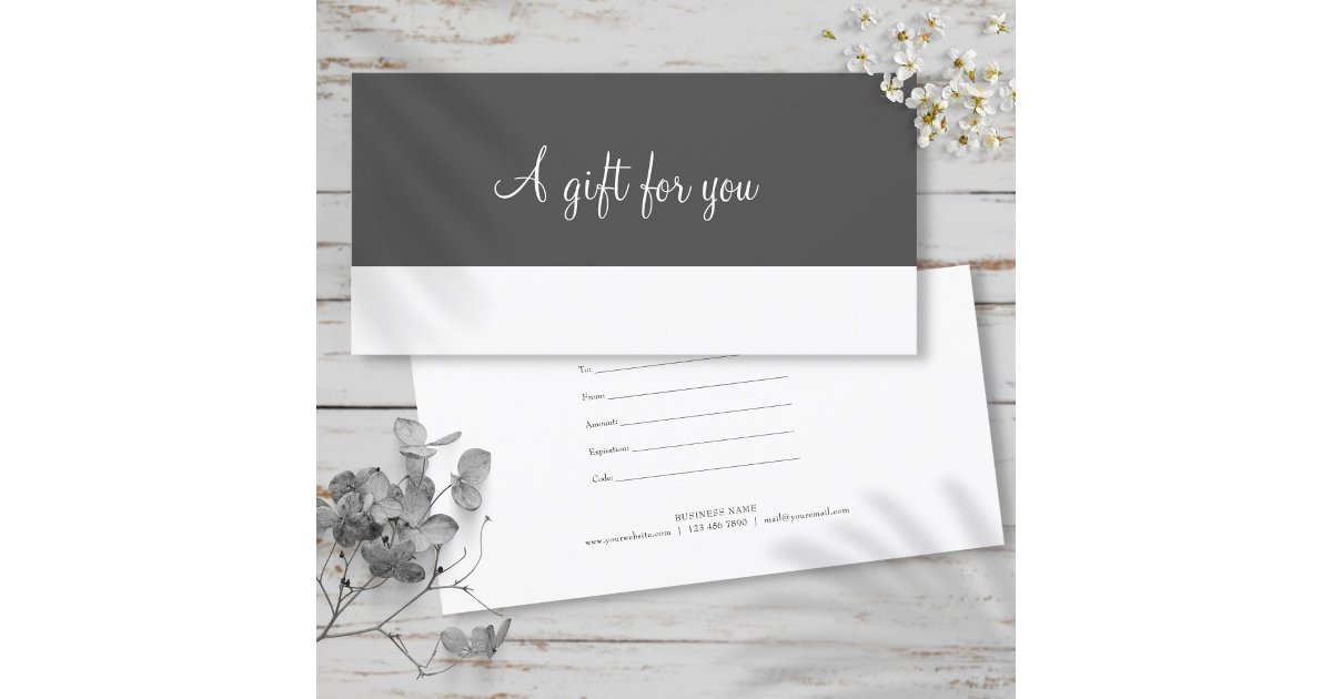 Minimalist Script Gift Certificate | Zazzle