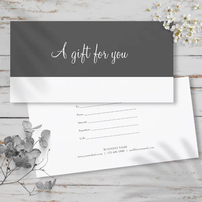 Minimalist Script Gift Certificate | Zazzle