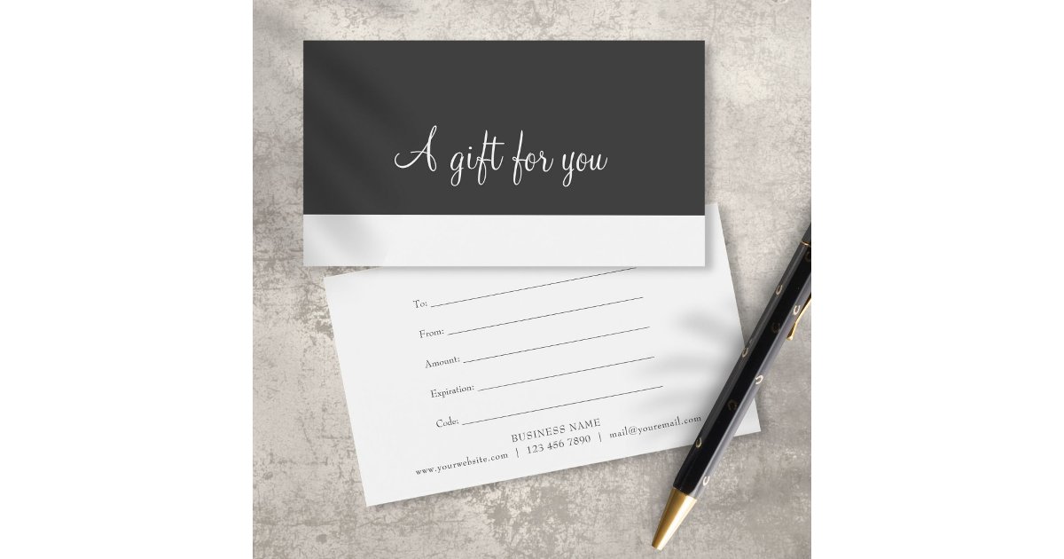 Minimalist Script Gift Certificate | Zazzle