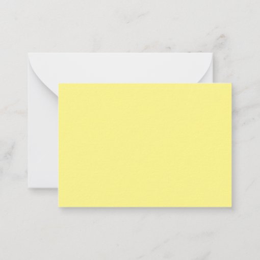 Minimalist Script Light Yellow Double Border Note Card | Zazzle