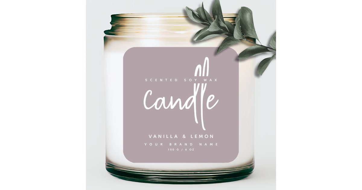 Minimalist script lilac product label sticker | Zazzle