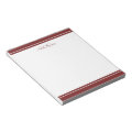Minimalist Script Maroon Two Border Monogram Notepad | Zazzle