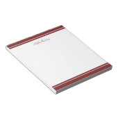 Minimalist Script Maroon Two Border Monogram Notepad | Zazzle