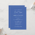 Minimalist Script Modern Bat Mitzvah Cute Blue Invitation | Zazzle