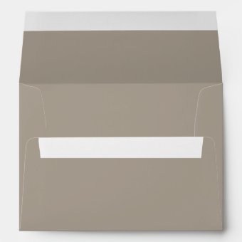 Minimalist Script Modern Boho Taupe Brown Wedding Envelope | Zazzle