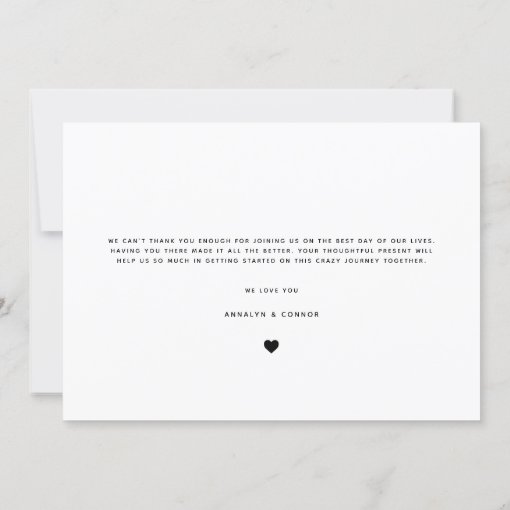 Minimalist Script | Modern Chic Script Calligraphy Thank You Card | Zazzle