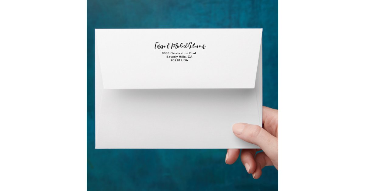 Minimalist Script Name Return address Flap Envelope | Zazzle