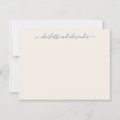 Minimalist Script Personalized Couples Ecru Blue Note Card | Zazzle