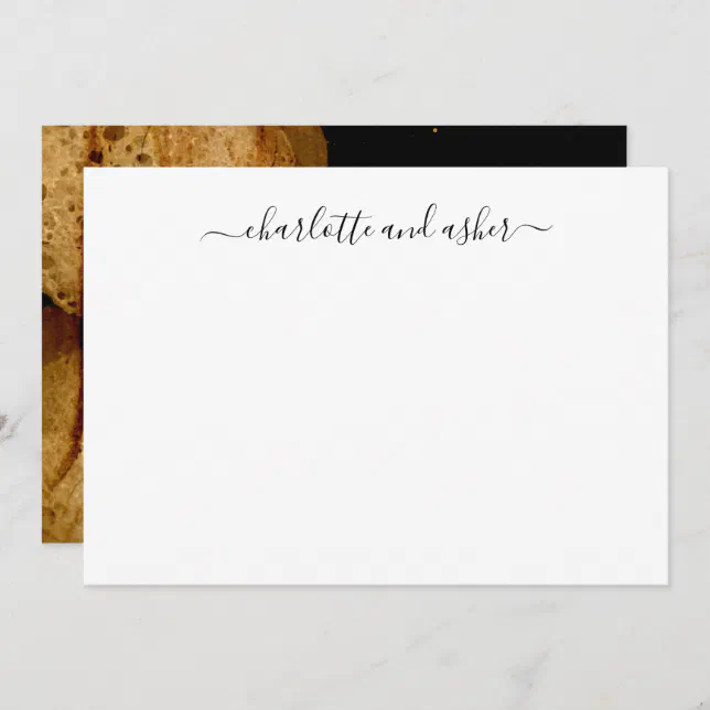 Minimalist Script Personalized Couples Note Card | Zazzle