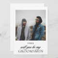 Minimalist Script Photo Groomsmen Proposal Invitation | Zazzle