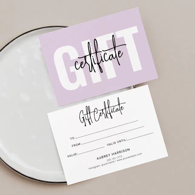 Minimalist Script Purple Certificate | Zazzle