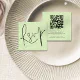 Minimalist Script QR Code Lime Cream Wedding RSVP Enclosure Card | Zazzle