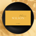 Minimalist Script Typography Mustard Yellow Business Card | Zazzle