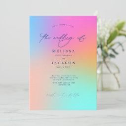 Minimalist scripted Ombre Wedding Invitation | Zazzle