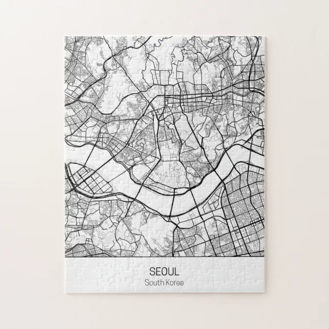 Minimalist Seoul South Korea Jigsaw Puzzle | Zazzle