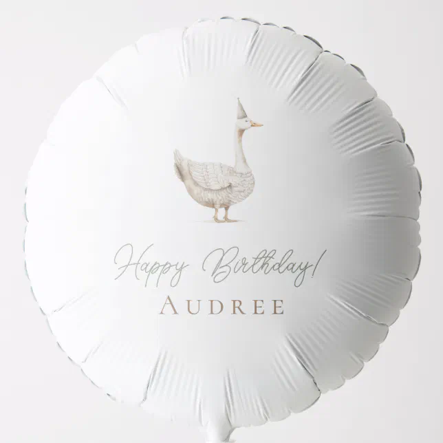 Minimalist Silly Goose Personalized Birthday Balloon | Zazzle