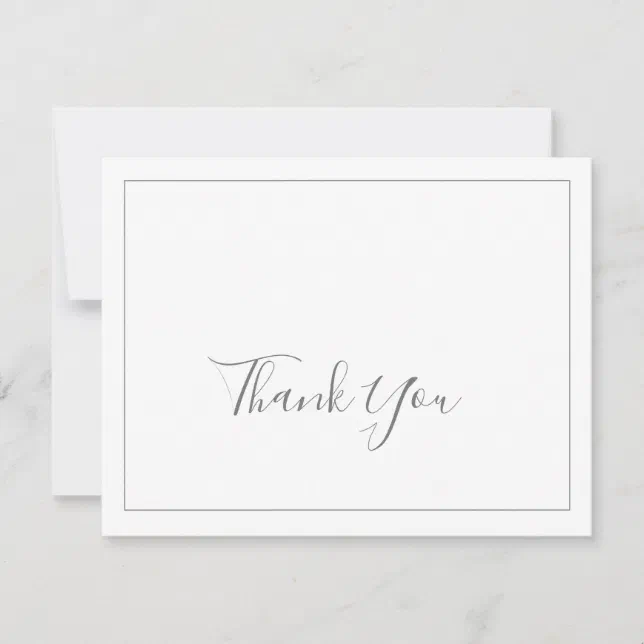 Minimalist Silver Thank You Card | Zazzle