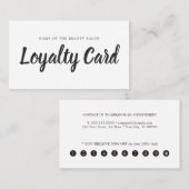 Minimalist Simple Black White Beauty Loyalty Card | Zazzle
