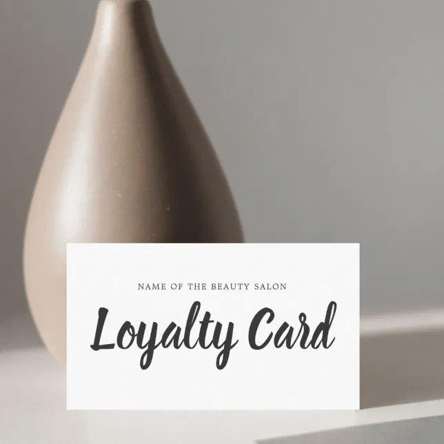 Minimalist Simple Black White Beauty Loyalty Card | Zazzle