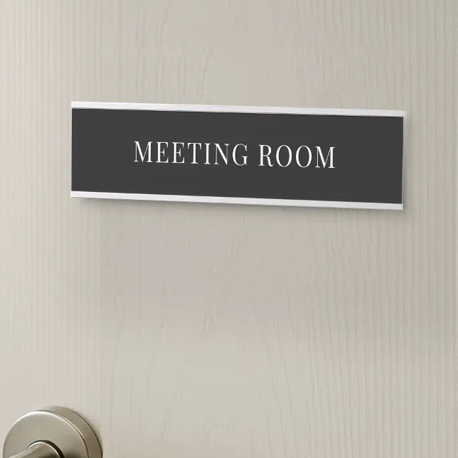 Minimalist Simple Black & White Office Room Door Sign | Zazzle