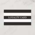 Minimalist Simple Black White Stripes Loyalty Card | Zazzle