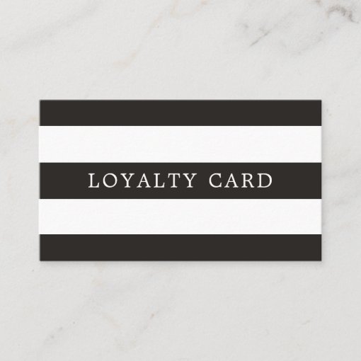Minimalist Simple Black White Stripes Loyalty Card | Zazzle
