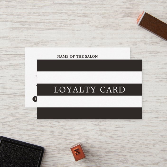 Minimalist Simple Black White Stripes Loyalty Card | Zazzle