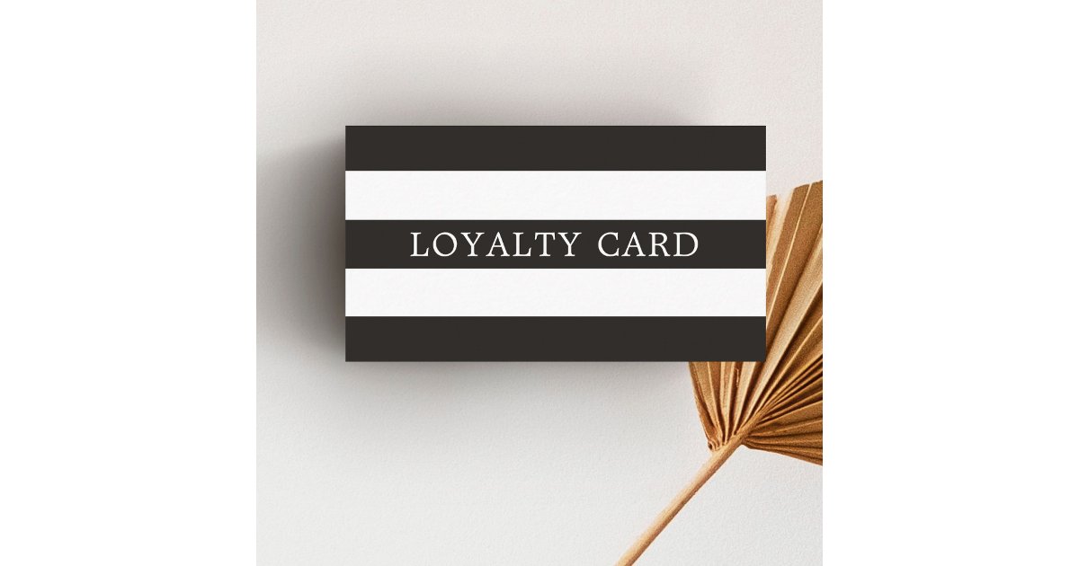 Minimalist Simple Black White Stripes Loyalty Card | Zazzle