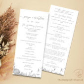 Minimalist Simple Boho Floral Wedding Program Card | Zazzle