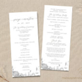 Minimalist Simple Boho Floral Wedding Program Card | Zazzle