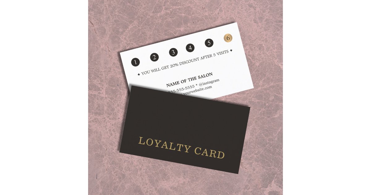 Minimalist Simple Chic Dark Grey Golden Loyalty Card | Zazzle