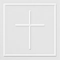 Minimalist simple Christian cross square border Embosser | Zazzle