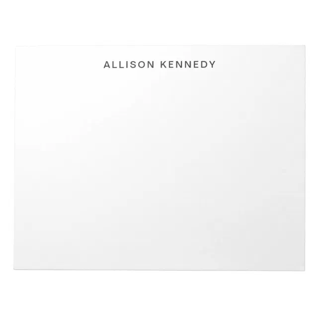 Minimalist Simple Clean Classic Modern Basic Gray Notepad | Zazzle