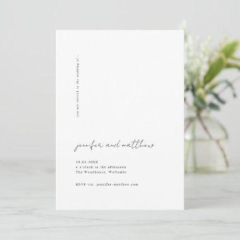 minimalist simple clean wedding invitation | Zazzle